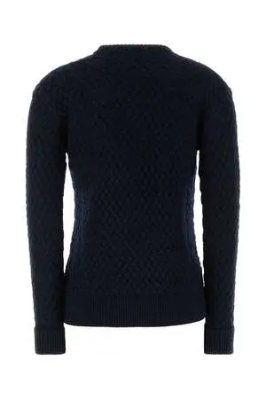Bottega Veneta Navy Wool Textured Sweater