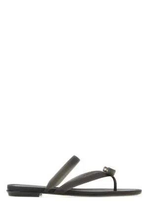 FERRAGAMO Rubber Thong Slippers - Black