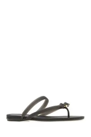 FERRAGAMO Rubber Thong Slippers - Black