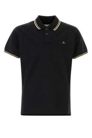 VIVIENNE WESTWOOD Vivienne Westwood Men Black Piquet Classic Polo Shirt Black