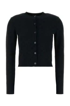 Gucci Ribbed Knit Cardigan - Black