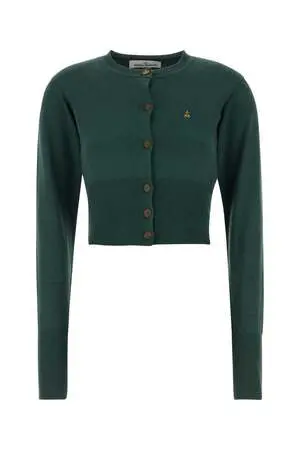 VIVIENNE WESTWOOD VIVIENNE WESTWOOD Dark Cotton Blend Bea Cardigan Green