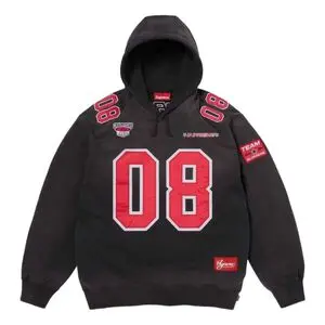 Supreme Ss26 Football Jersey Hooded Sweatshirt - Black