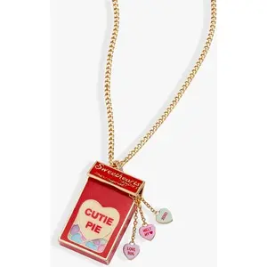 ALEX AND ANI Sweethearts® Box Locket And Heart Charm Necklace - Gold