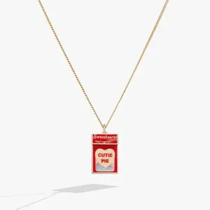 ALEX AND ANI Sweethearts® Box Locket And Heart Charm Necklace