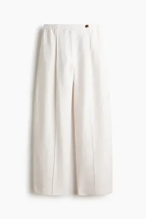 H&m Creased Barrel-leg Pants - Cream