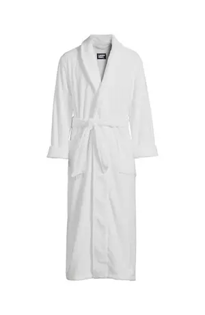 LANDS' END Full Length Turkish Terry Robe - White