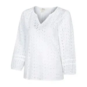 Mountain Warehouse Broderie Lightweight 3/4 Sleeve Casual Shirt - White