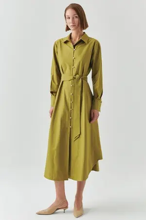 EXQUISE Mckinley Midi Shirt Dress - Green