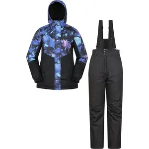 Mountain Warehouse Floral Print Ski Jacket And Trousers Set - Bright Blue