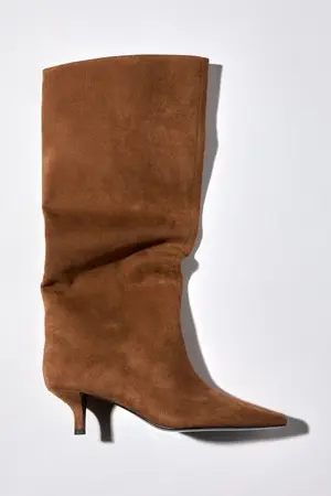 H&M Knee-high Pointed Toe Kitten Heel Boots