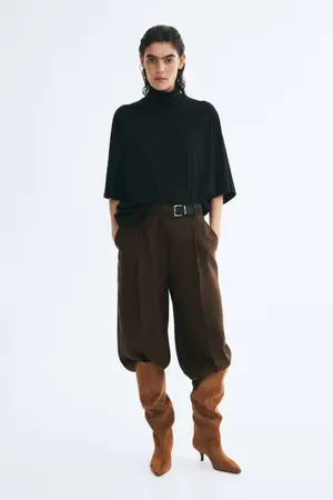 H&M Knee-high Pointed Toe Kitten Heel Boots - Brown