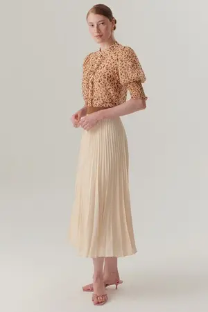 EXQUISE Diana Pleated Midi Skirt