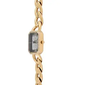 PEUGEOT Rectangular Crystal Studded Link Watch 30x23mm