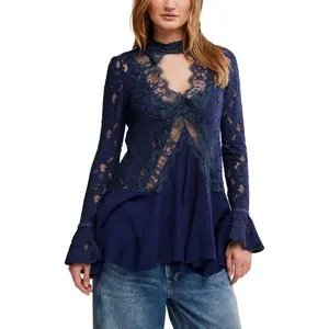 Free People First Crush Lace Tunic - Deeper Iris