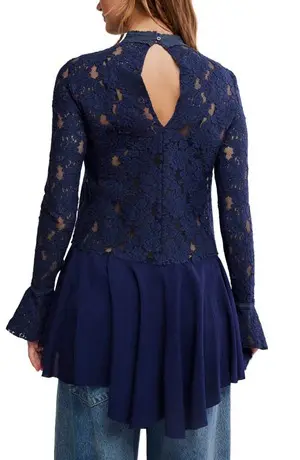 Free People First Crush Lace Tunic - Deeper Iris