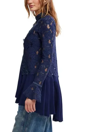 Free People First Crush Lace Tunic - Deeper Iris