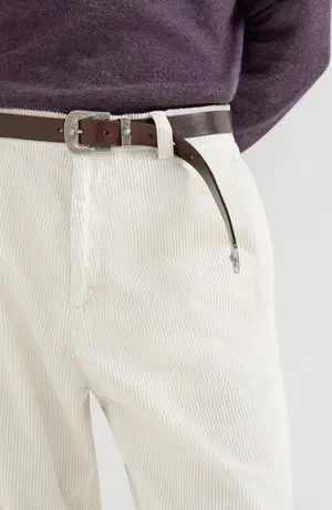Brunello Cucinelli Garment-dyed Trousers In Cotton Corduroy