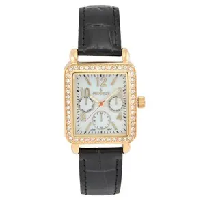 PEUGEOT European Crystal Square Tank Watch 35x30mm - Black