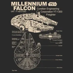 STAR WARS: A NEW HOPE Corellian Freighter Short Sleeve Graphic T-shirt
