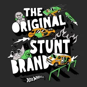 HOT WHEELS The Original Stunt Brand Short Sleeve Graphic T-shirt - Charcoal