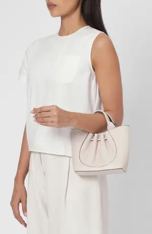 BEHNO Katrina Mini Leather Tote - Pumice