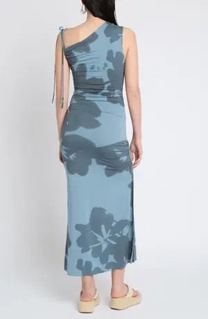 MUSE ASSEMBLY Placement Print Ruched Side Maxi Dress