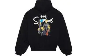 Balenciaga X The Simpsons Padded Bomber Hoodie - Black
