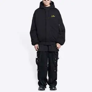 Balenciaga X The Simpsons Padded Bomber Hoodie - Black