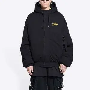 Balenciaga X The Simpsons Padded Bomber Hoodie - Black