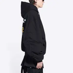 Balenciaga X The Simpsons Padded Bomber Hoodie - Black