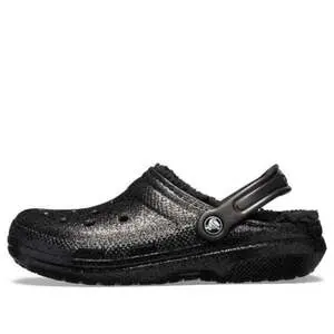 CROCS Classic Glitter Lined Clogs - Black