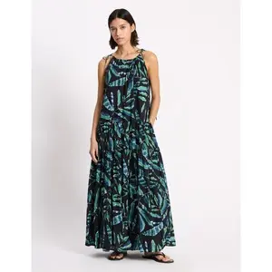 ALBARAY Painterly Palm Maxi Dress - Black