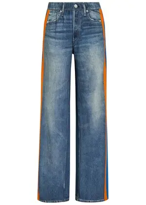 Rag & Bone Striped Denim-print Cotton Track Pants