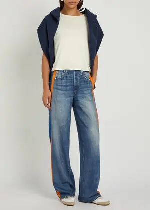 Rag & Bone Striped Denim-print Cotton Track Pants