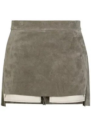 Rick Owens Fog Suede Mini Skirt