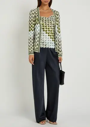 Missoni Chevron Metallic-knit Cardigan