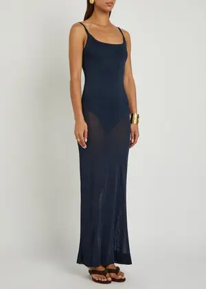 Jacquemus La Robe Nodo Pointelle-knit Maxi Dress