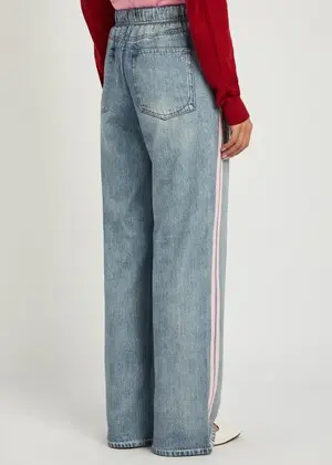 Rag & Bone Striped Denim-print Cotton Track Pants
