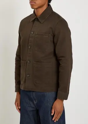 Gant Logo-embroidered Cotton-twill Overshirt