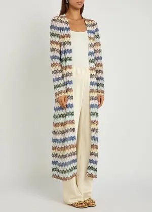 Missoni Chevron Metallic-knit Cardigan