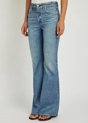 Rag & Bone Dahlia Denim-print Flared-leg Trousers
