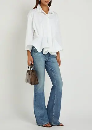 Rag & Bone Dahlia Denim-print Flared-leg Trousers