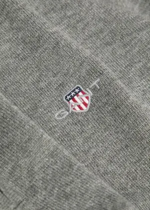 Gant Logo-embroidered Quarter-zip Cotton Jumper