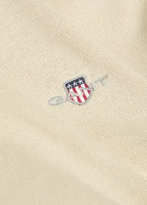 Gant Logo-embroidered Quarter-zip Cotton Jumper