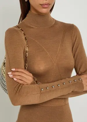 Rabanne Merino And Silk-blend Midi Dress