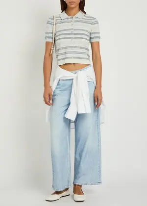 Rag & Bone Andi Denim-print Cotton Trousers