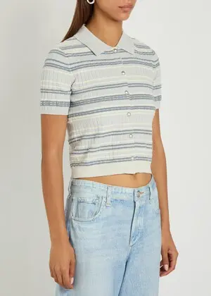 Rag & Bone Karina Striped Cotton-blend Cardigan
