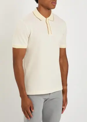 BOSS Striped-trim Piqué Cotton Polo Shirt