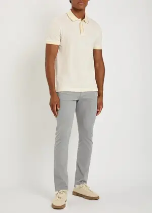 BOSS Striped-trim Piqué Cotton Polo Shirt